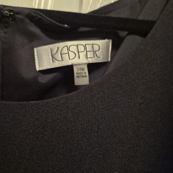 Kasper | Dresses | Kasper Black Midi Dress With Subtle Embellishments ...